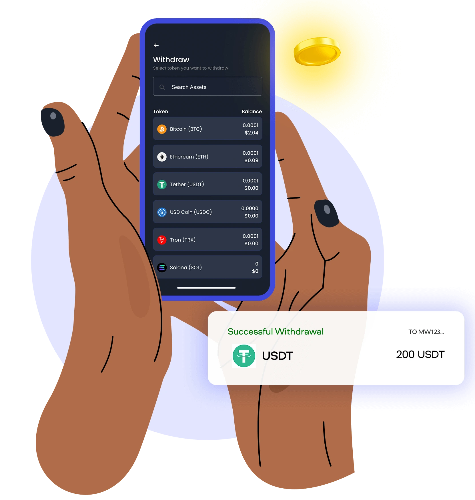 Deposit and Withdraw in just few clicks